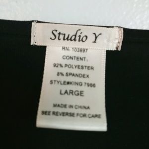 Studio Y | Dresses | Studio Y Black Faux Wrap Dress With Bubble Sleeves ...
